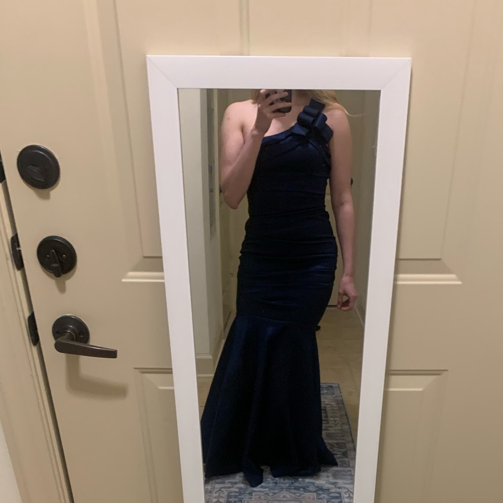 Cache Navy Blue Evening Gown - Gem